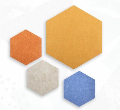 China Decorative Hexagon Polyester Acoustic Panel Soundproof Geometry Shaping for sale