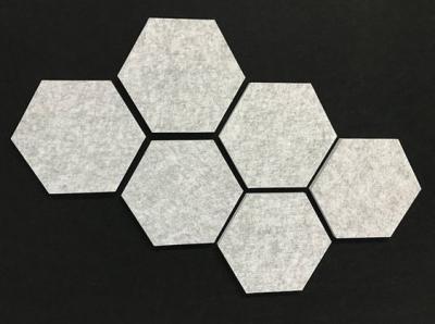 China 12mm Thickness Hexagonal Decorative Wall Ceiling Polyester Acoustic Panels for sale