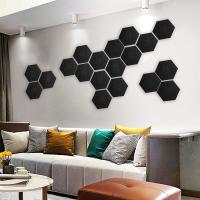 China Decoration Hexagonal PET Acoustic Sheet Glue Installation for sale