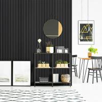 China Eco Black MDF Acoustic Wood Slat Panels For  Interior for sale