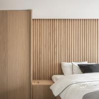 China Slatted Timber Decorative Acoustic Wall Panels MDF Wooden 2400x600mm for sale