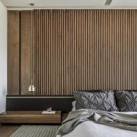 China Slatted Timber Decorative Acoustic Wall Panels MDF Wooden 2400x600mm for sale
