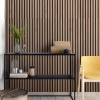 China 22mm Soundproof MDF Wooden Slatted Wall Panels Decoration for sale