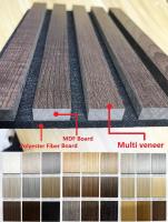 China Mdf Slotted Acoustic Wood Slat Panels 100% PET Polyester Fiber for sale