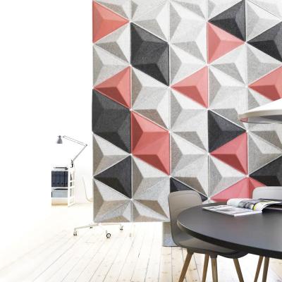 China 3D Reduce Noise PET Polyester Fiber Board For Home Wall Arts for sale