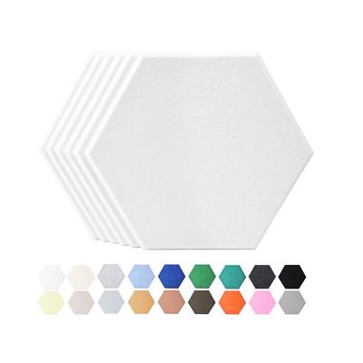 China White Hexagon Acoustic Pet Panels Sound Proof Flame Retardant for sale