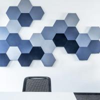 China Detachable hexagon acoustic panel sound absorption adhesive backing PET wall panels for sale