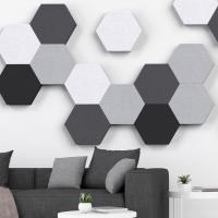 China Detachable hexagon acoustic panel sound absorption adhesive backing PET wall panels for sale