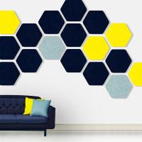 China Detachable hexagon acoustic panel sound absorption adhesive backing PET wall panels for sale