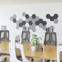 China Detachable hexagon acoustic panel sound absorption adhesive backing PET wall panels for sale