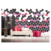 China Sound Absorption Sound Proof Acoustic Wall Panels Polyester Fiber B1 Hexagon for sale