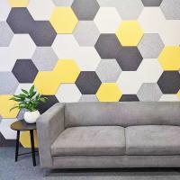 China Sound Absorption Sound Proof Acoustic Wall Panels Polyester Fiber B1 Hexagon for sale