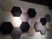 China Sound Absorption Sound Proof Acoustic Wall Panels Polyester Fiber B1 Hexagon for sale