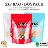 China Food Grade Laminated Doypack Bag Transparent Window Design For Assorted Candies Gummies for sale