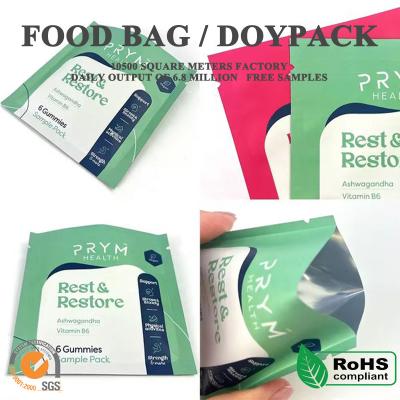 China Portable Stand Up Doypack Laminated Pouch Anti-extrusion for Puff Pastries Egg Rolls and Crispy Baked Snack Foods for sale