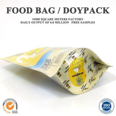 China Custom Brand Printed Stand Up Laminated Doypack Pouch leak resistant for organic fruit syrup honey blends and natural edible liquid fillings for sale