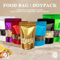 China Convenient Biodegradable Food Bags Resealable Plastic Food Bags With Transparent Viewing Window for sale