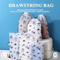 China Thickened Tear Resistant Reusable Drawstring Bags Dustproof Clear Pvc Drawstring Bag for sale