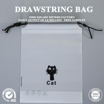 China Flexible Clear Plastic Drawstring Shoe Bags Visible String Bag Plastic for sale