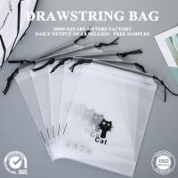 China Flexible Clear Plastic Drawstring Shoe Bags Visible String Bag Plastic for sale