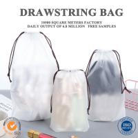 China Eco Friendly Plastic Cinch Bags Clear Drawstring Storage Bags For Laundry for sale