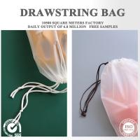 China Stylish Printed Plastic Drawstring Bag Portable For Boutique Accessories for sale