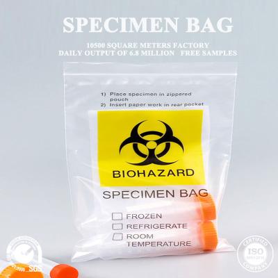 China Clear Visual Biological Specimen Bag Safe Sealing for Animal Specimens and Biological Collection Sample Storage for sale