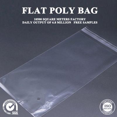 China Transparent Flat Poly Bag with Custom Printing for Stationery, Cards and Office Small Supplies Retail Packing for sale