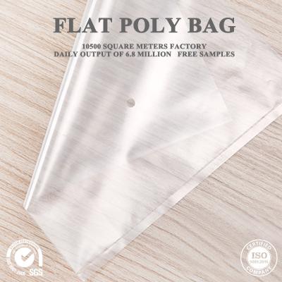 China Custom Logo Printed Flat Poly Bag Transparent Window for Garment Hosiery, Socks and Underwear Retail Packing for sale