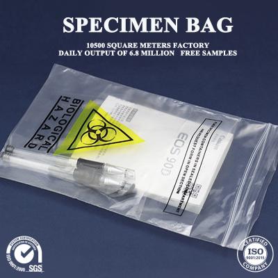 China Leakproof Disposable Specimen Bag with Biohazard Printing for Hospital Clinical Blood and Urine Sample Transport for sale