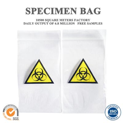 China Clear Disposable Specimen Bag Self Adhesive Seal for Urine, Blood and Clinical Test Sample Storage for sale