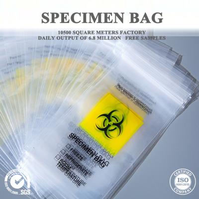 China Reinforced Edge Tearproof Specimen Bag for Large Volume Biological Specimen Temporary Sealed Storage for sale