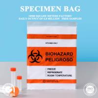China Write-on Label Area Specimen Bag Self-sealing Clear Pouch for Hospital Blood, Urine Specimen Storage for sale