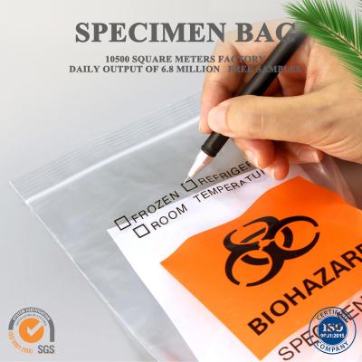 China Thick Reinforced Specimen Bag Odor Blocking for Infectious Specimens Isolation and Sealed Transit for sale