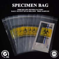 China Spill-proof Self Adhesive Specimen Bag Transparent Easy Visual Inspection of Lab Test Specimens for sale