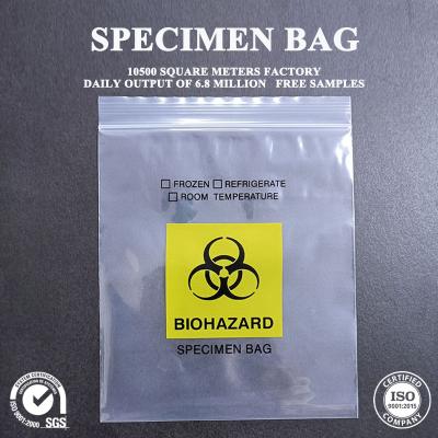China Clear Specimen Carrier Bag Medical Grade Laboratory Specimen Bags for sale
