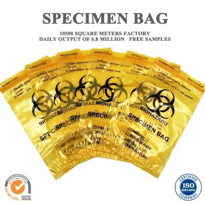 China Standard Medical Specimen Transport Bags Leakproof For Infectious Clinical Specimen Packaging for sale