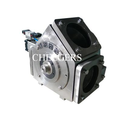 China Powder Transmission Plug Diverter Valve Q235A DN150 Two Way Flange Type for sale
