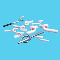 China Simple Loop Textile Ceramic Pigtails Guide Hook For Warping Weaving Knitting Machine for sale