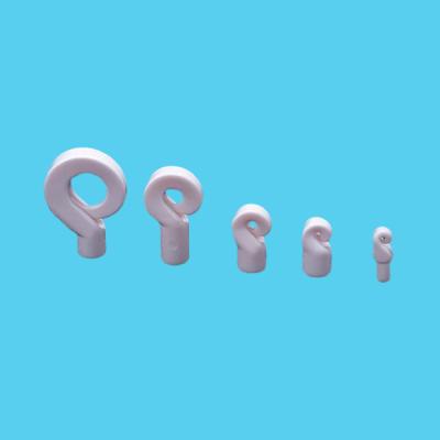 China Alumina Ceramic Pigtail Yarn Guide Hook Eyelet & Hook Combo For Yarn Threading Direction Change for sale