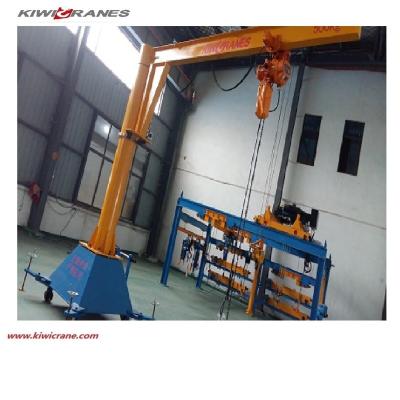 China Column Mobile Electric Jib Crane 125kg Motorized Rotation 2-4m Span for sale
