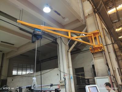 China Wall Mounted Jib Crane With Electric Hoist Free Standing Low Clearance 500kg for sale