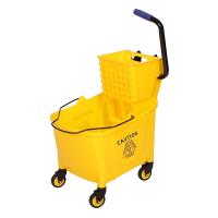 China Deluxe Side Press Wringer With Removable Wheel Plastic Design And 24L/32L Capacity for sale
