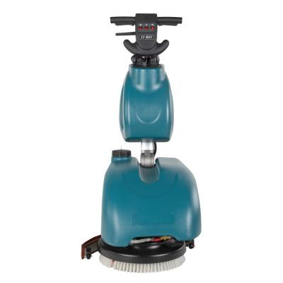 China Push-behind Compact Floor Scrubber with 35 CM Scrubbing Width, 600 mmH2O Suction Vacuum, and 1500M2/H Cleaning Efficiency for sale