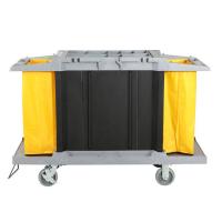 China Durable Service Cart For Hotel Housekeeping And Janitorial Constructed From Plastic Providing Indoor Cleaning Support And Easy Maneuverability for sale
