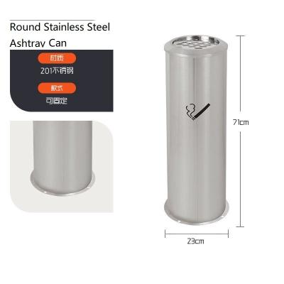 China Hotel Lobby Outdoor Standing Ashtray Stainless Steel Trash Bin with Smoke Extinguishing Bin for Smoking Area Without Lid for sale