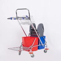 China Heavy Duty Wringer Trolley with Large 34L Plastic Mop Bucket Designed for Professional Cleaning and Easy Maneuverability for sale