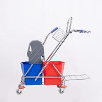 China Heavy Duty Wringer Trolley with Large 34L Plastic Mop Bucket Designed for Professional Cleaning and Easy Maneuverability for sale