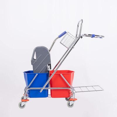 China Heavy Duty Wringer Trolley with Large 34L Plastic Mop Bucket Designed for Professional Cleaning and Easy Maneuverability for sale