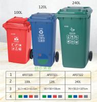 China Outdoor Dustbin Cleaning Products Wholesale AF07320 AF07321 100 120 L Foot-control Pedal  Garbage Can Plastic Waste Bin for sale